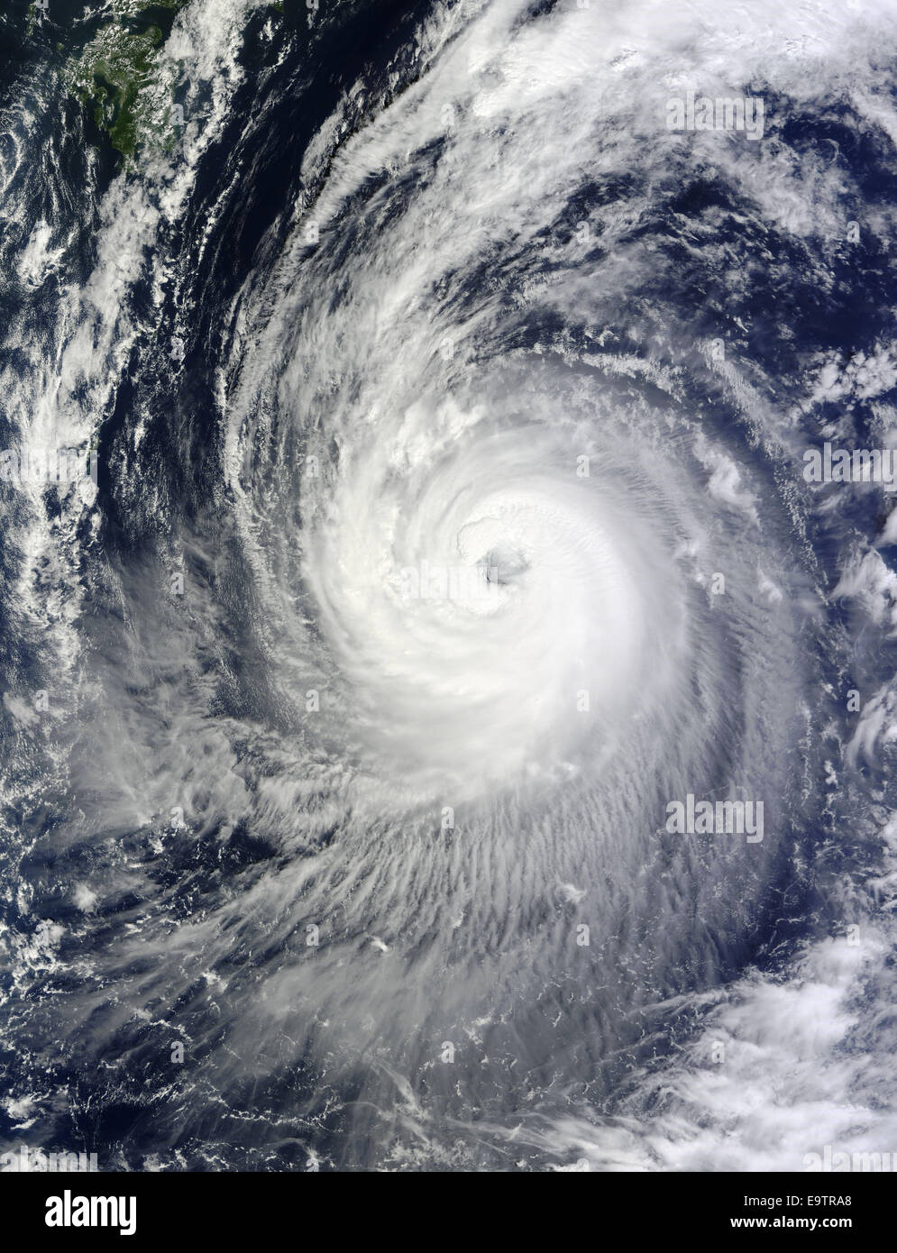 Typhoon Phanfone, a powerful tropical cyclone, is captured showing its ...