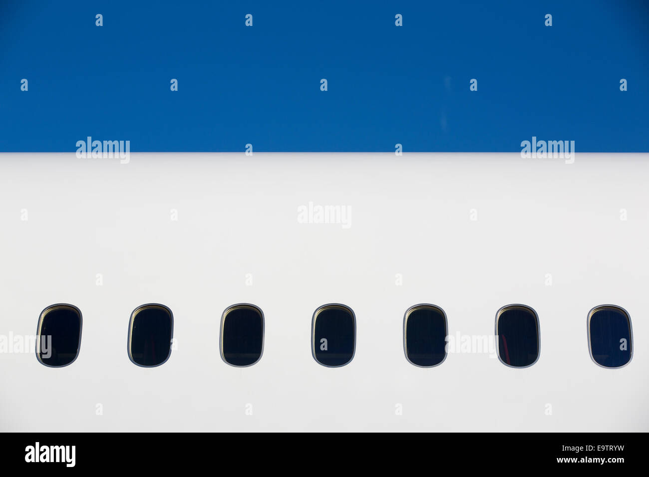787 Dreamliner carriage windows against a blue sky Stock Photo - Alamy