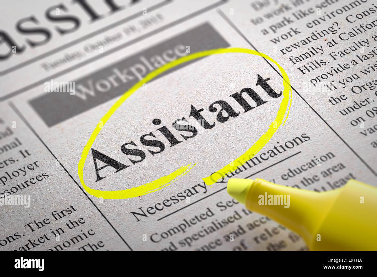 Newspaper advertising recruitment hi-res stock photography and images ...