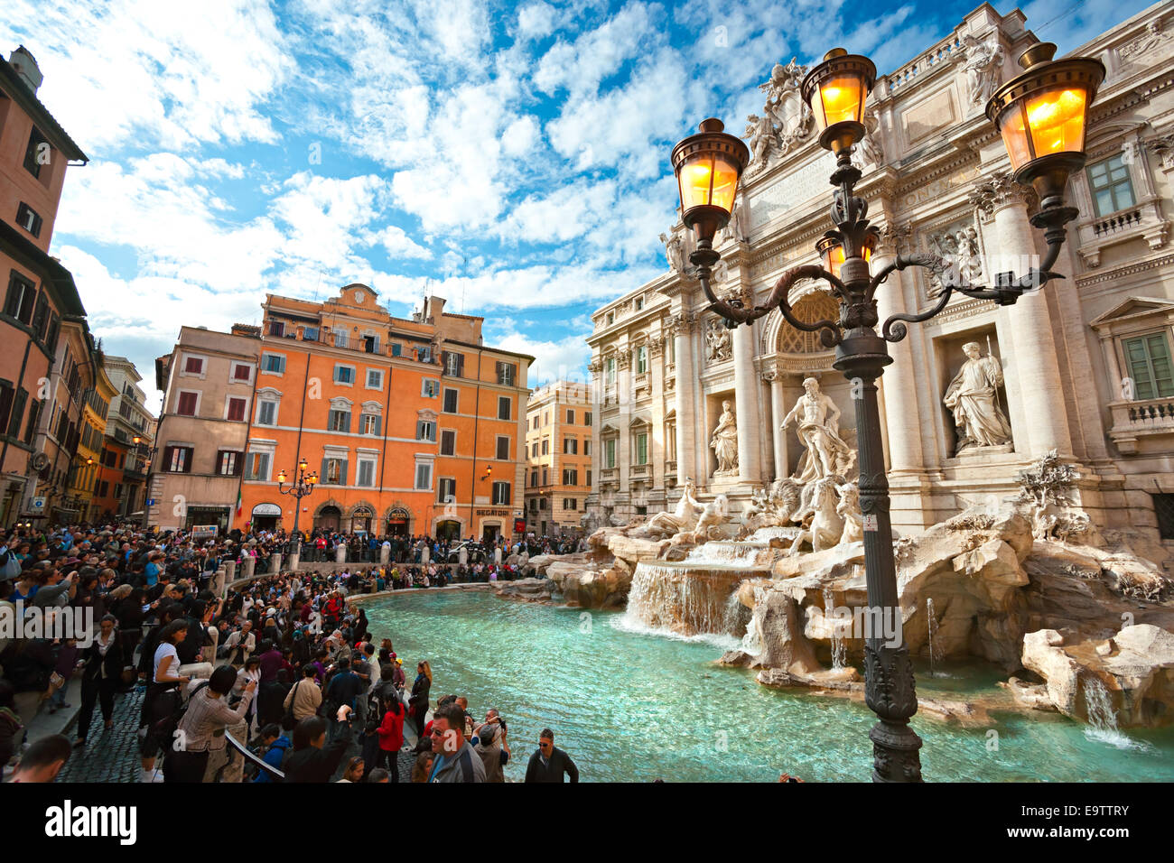 ROME - OCTOBER 21: Tourists visiting the Trevi Fountain on October 21 ...