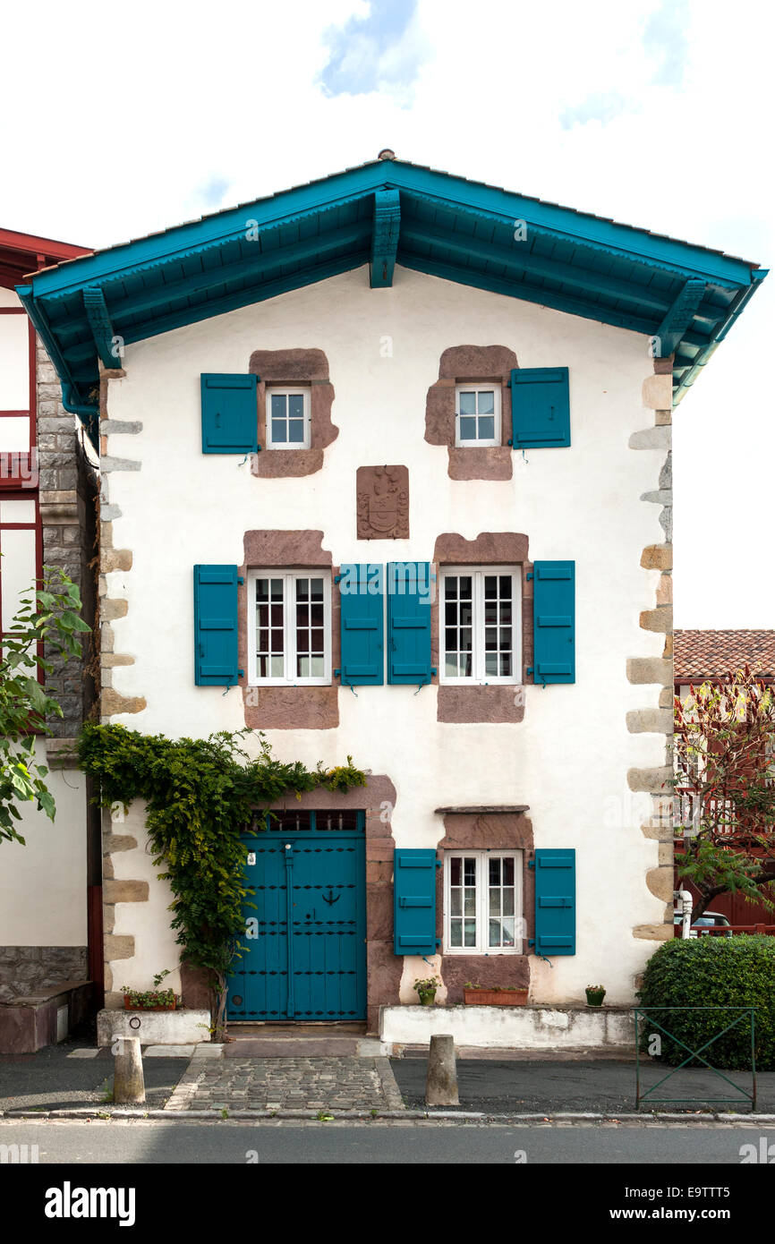 Basque house at Ainhoa in the French Basque Country Stock Photo - Alamy