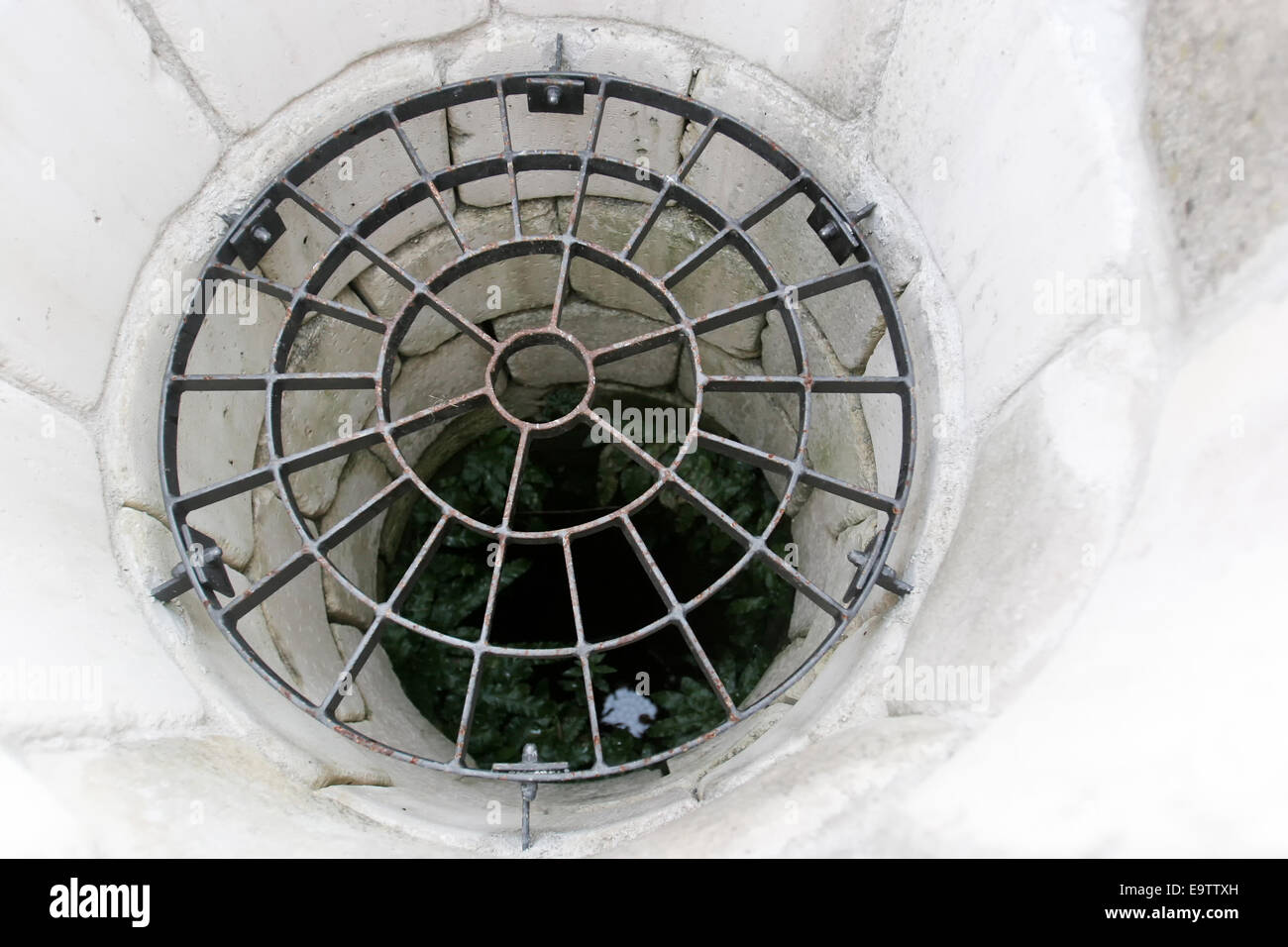 A grid on a water well Stock Photo - Alamy