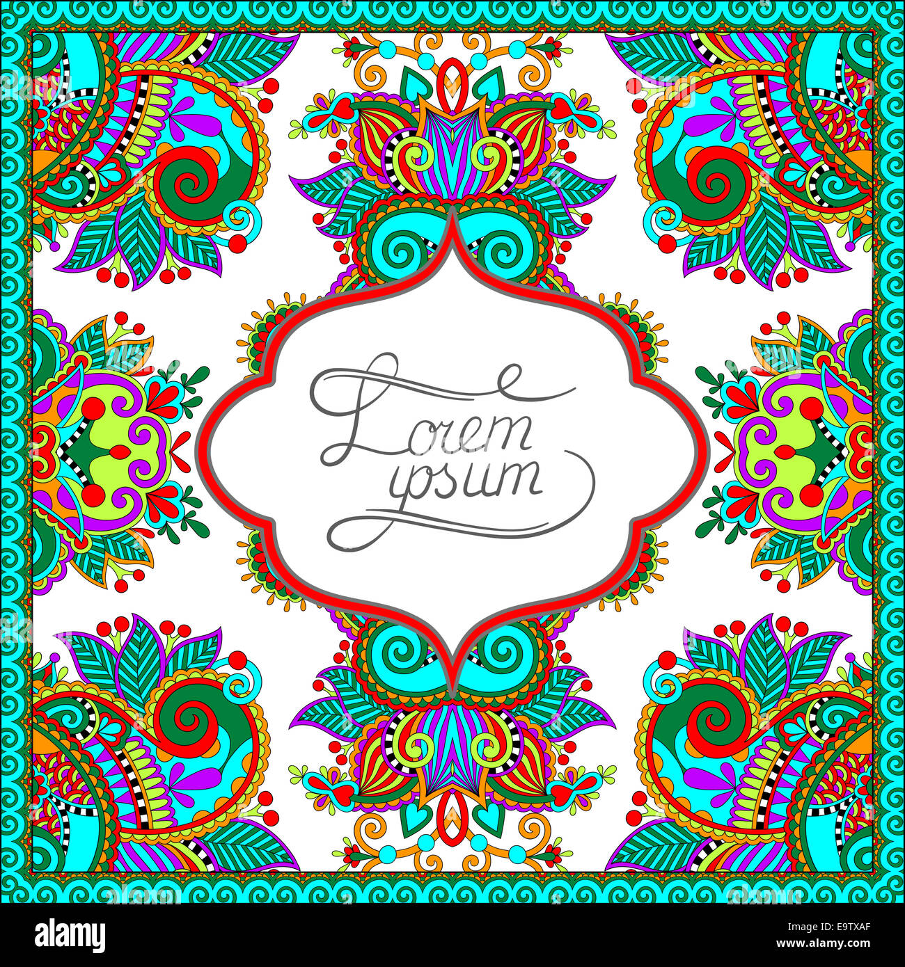 decorative pattern of ukrainian ethnic carpet design Stock Photo - Alamy