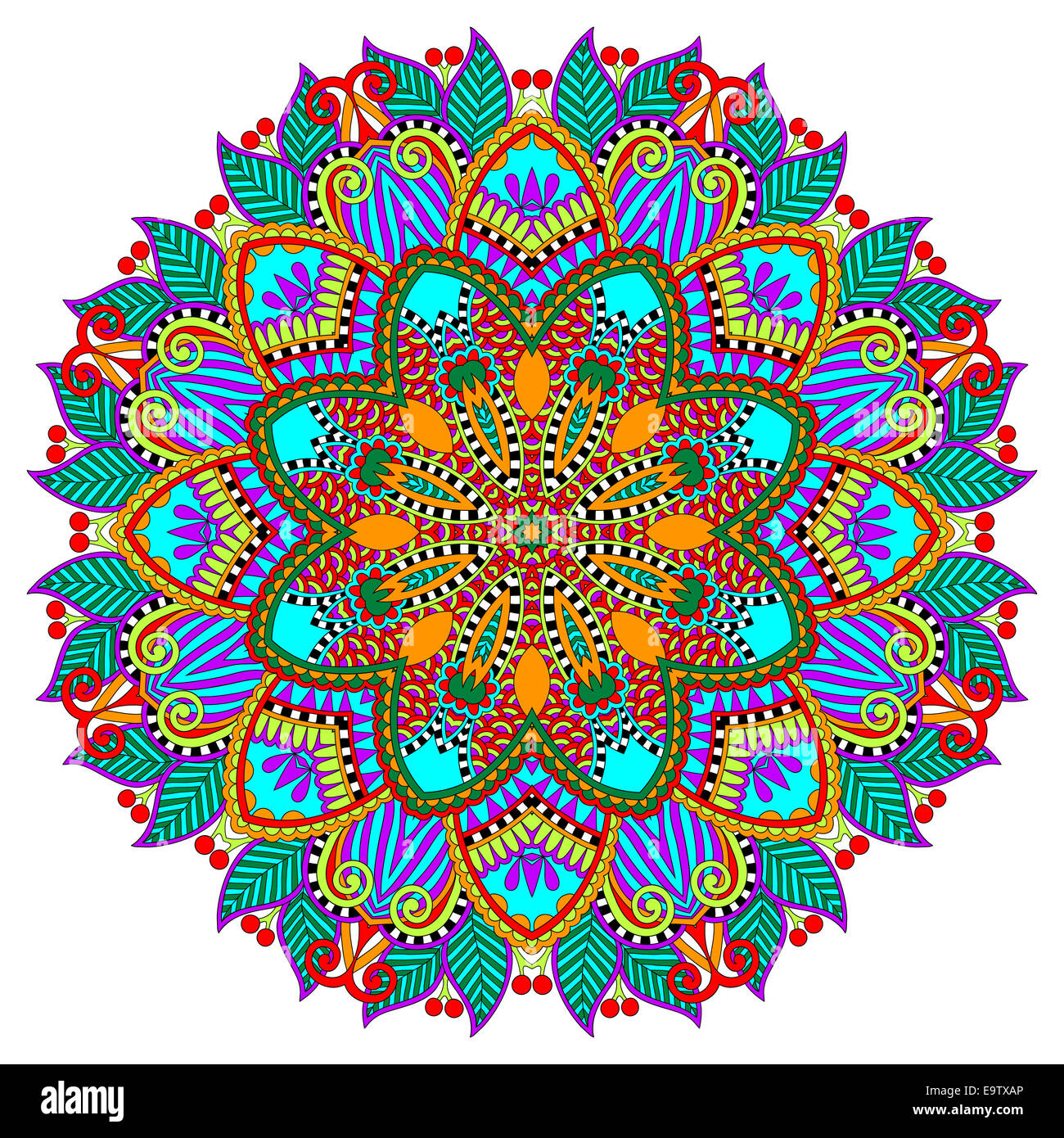 Mandala circle decorative spiritual indian hi-res stock photography and ...