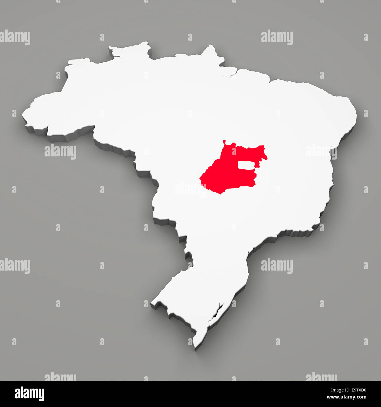 Goias state on map of Brazil on gray background Stock Photo - Alamy