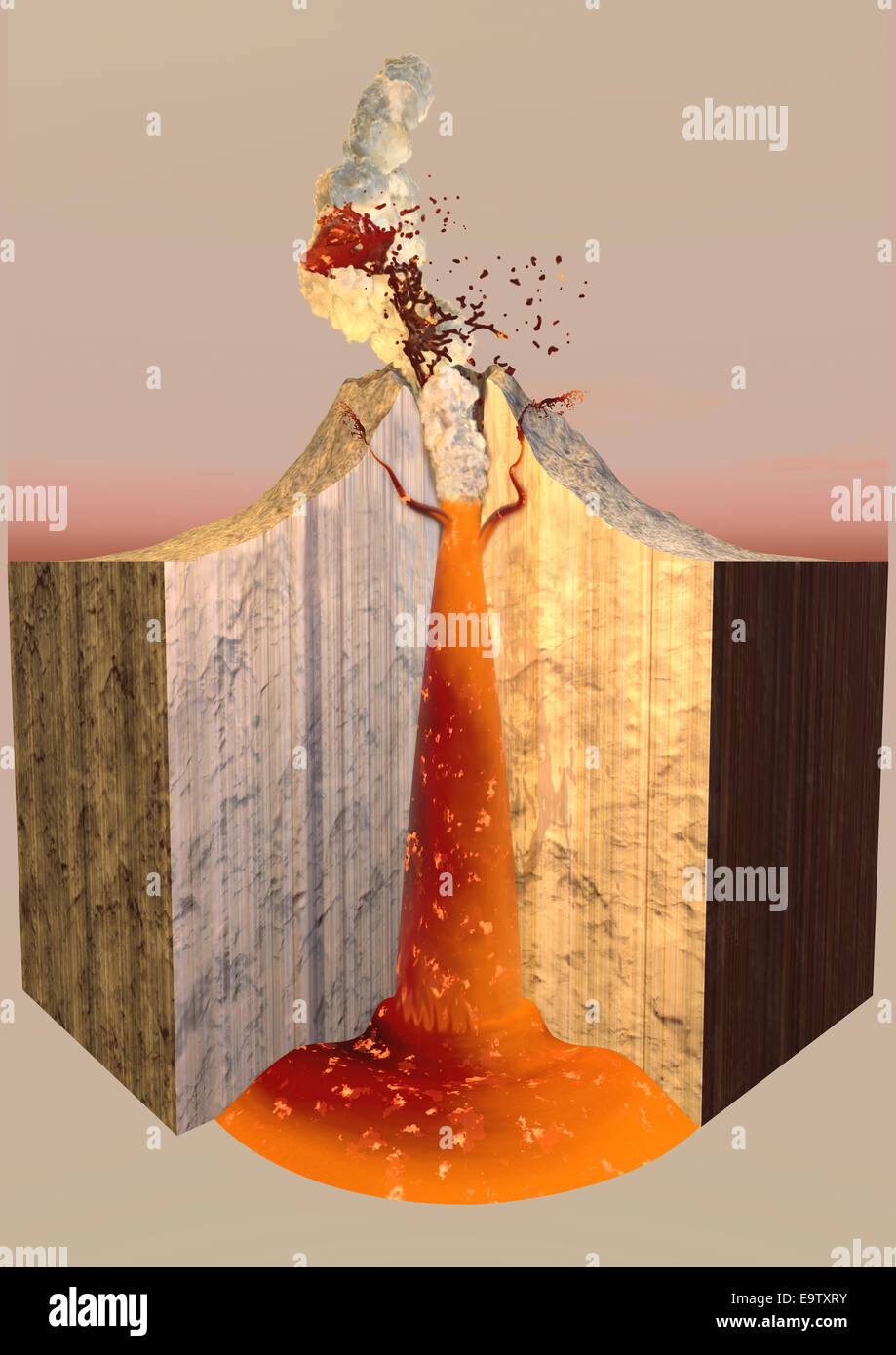 Volcano erupting diagram hi-res stock photography and images - Alamy