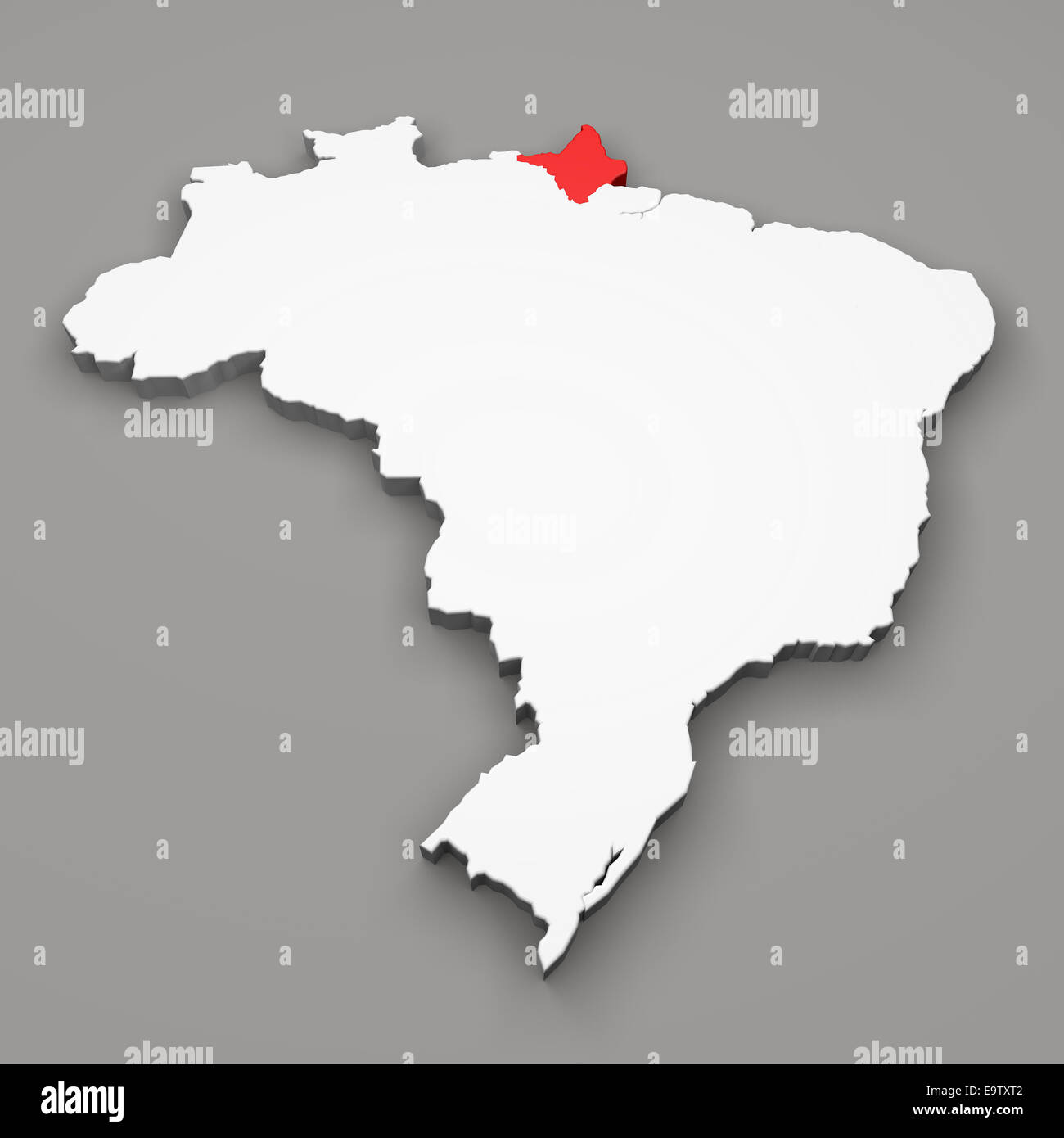 Amapa state on map of Brazil on gray background Stock Photo - Alamy