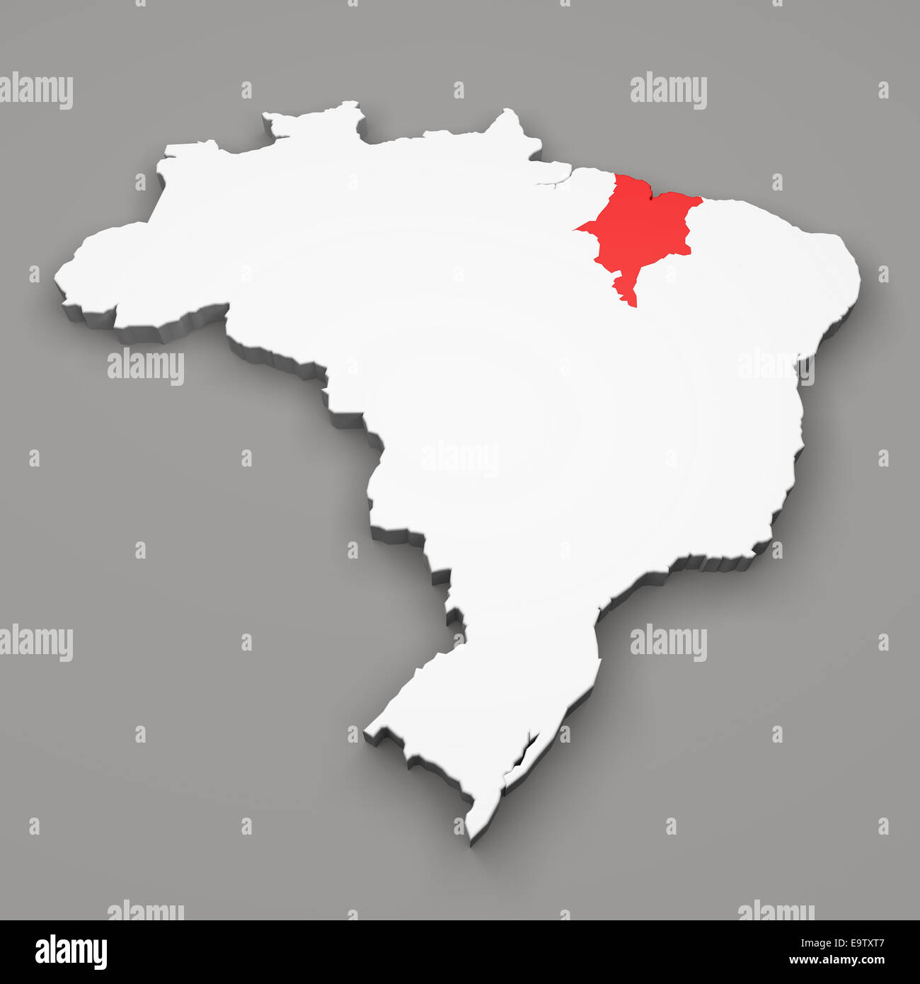 Maranhao state on map of Brazil on gray background Stock Photo - Alamy