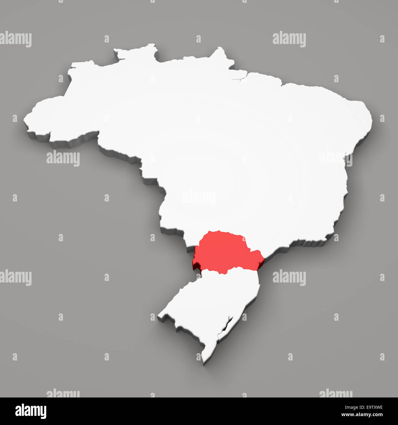 Parana state on map of Brazil on gray background Stock Photo - Alamy