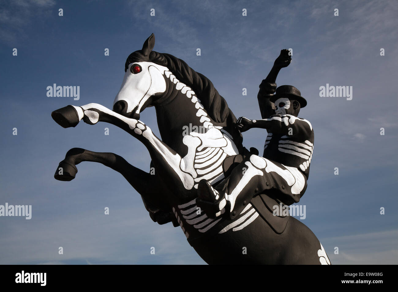 Horse Rider Skeletons In Southport Merseyside UK November 2014 Happy Halloween horse-rider-skeletons-in-southport-merseyside-uk-november-2014-happy-halloween