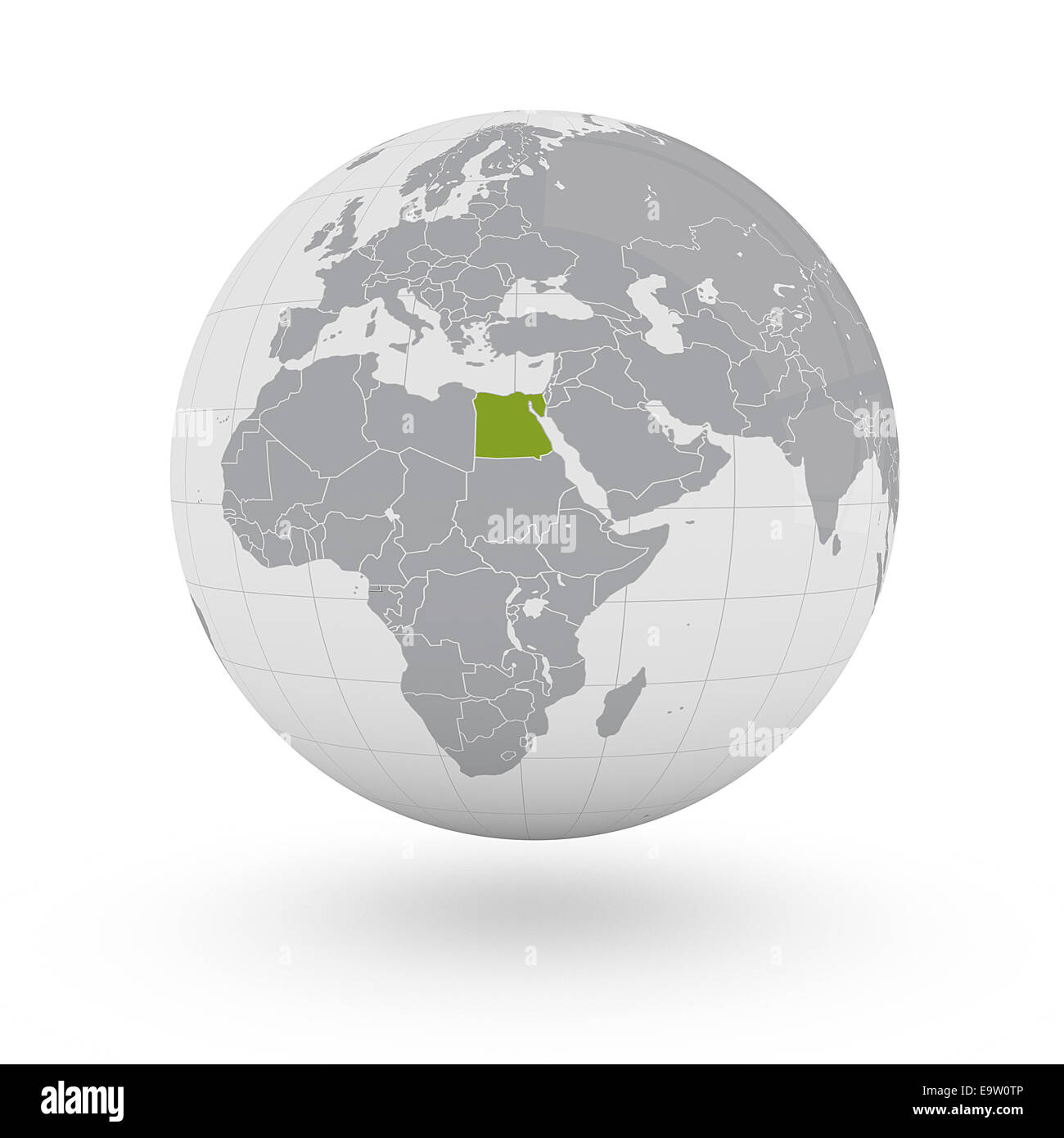 Egypt on globe isolated on white background Stock Photo - Alamy