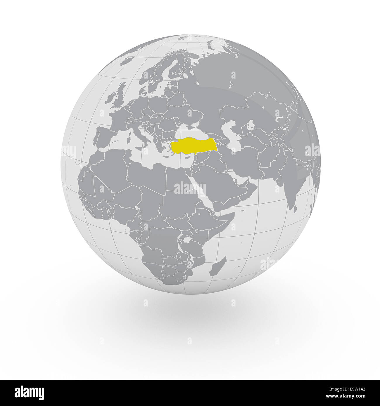 Turkey on globe country Cut Out Stock Images & Pictures - Alamy