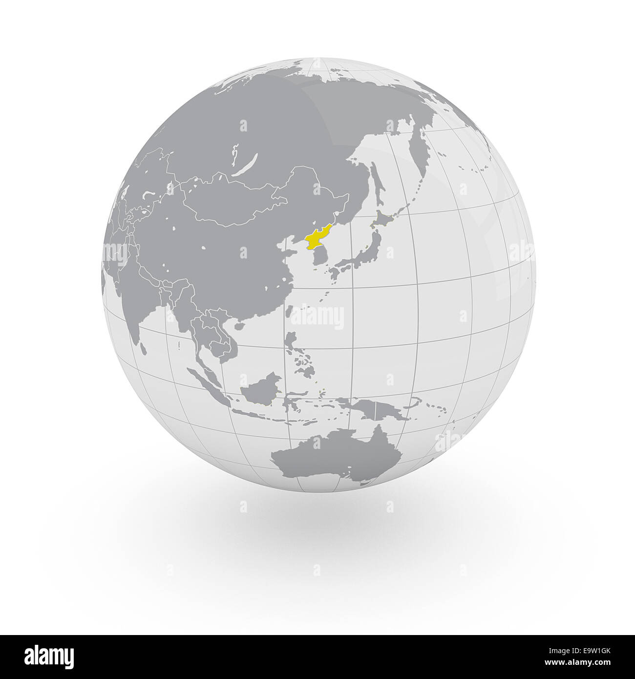 World map korea hi-res stock photography and images - Alamy