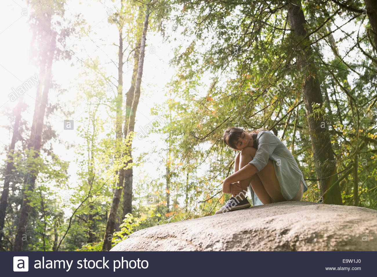 Resting people in woods hi-res stock photography and images - Alamy