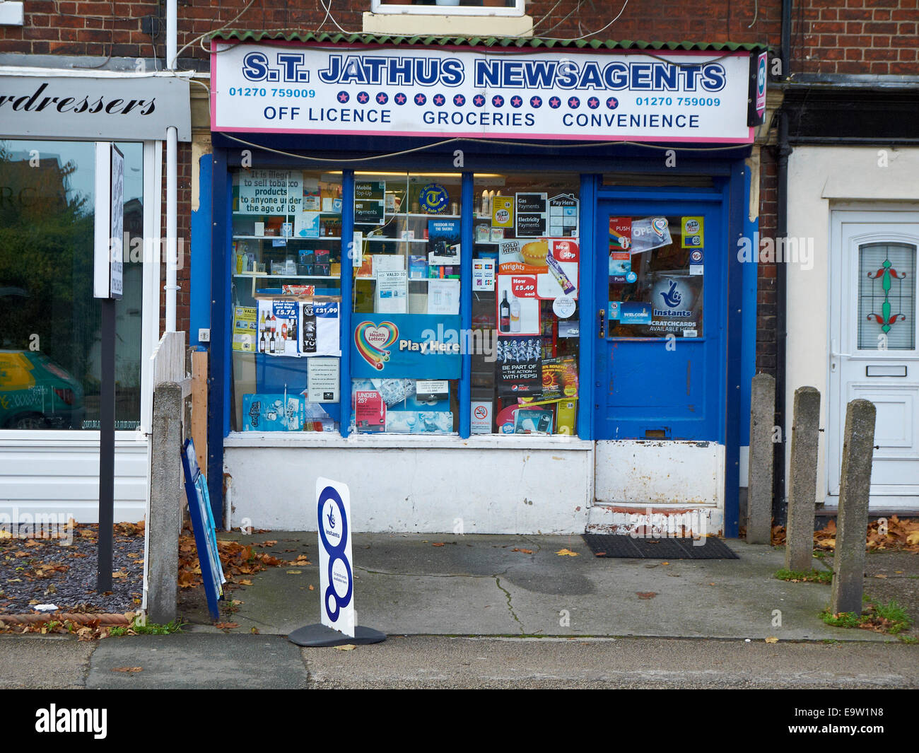 Asian newsagent shop in Elworth Sandbach Cheshire UK Stock Photo - Alamy
