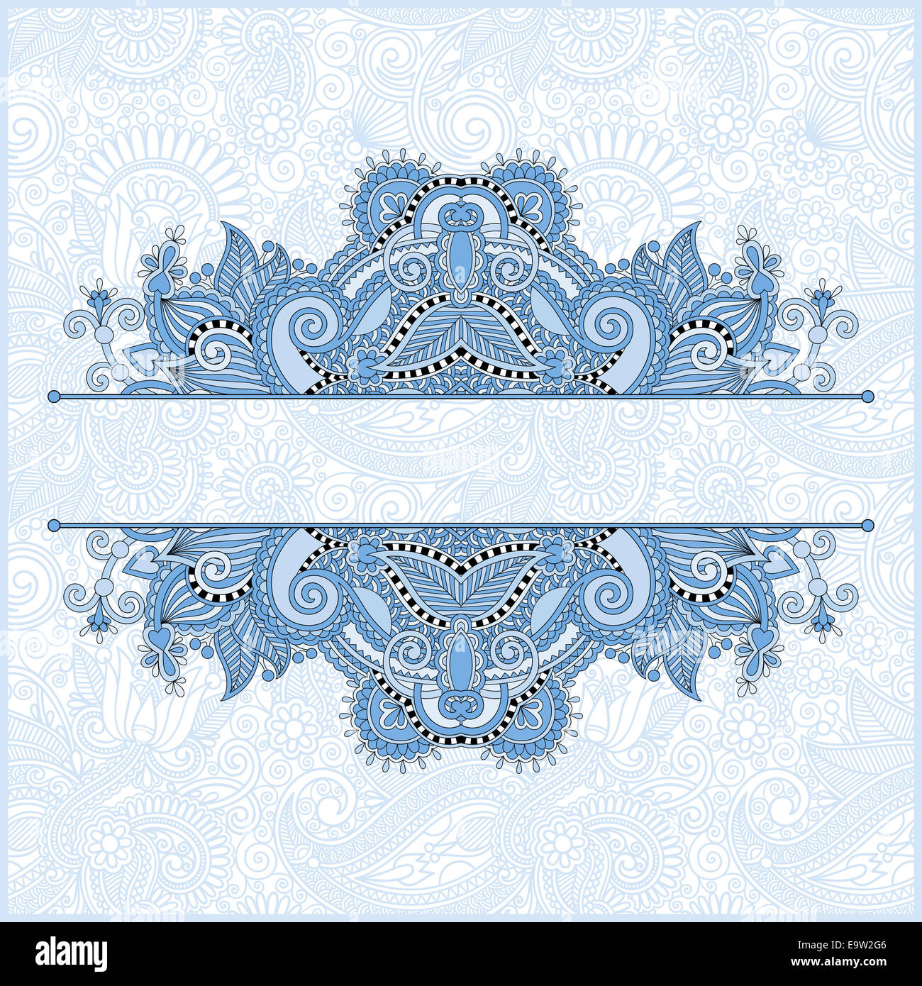 blue colour floral ornamental template with place for your text Stock ...