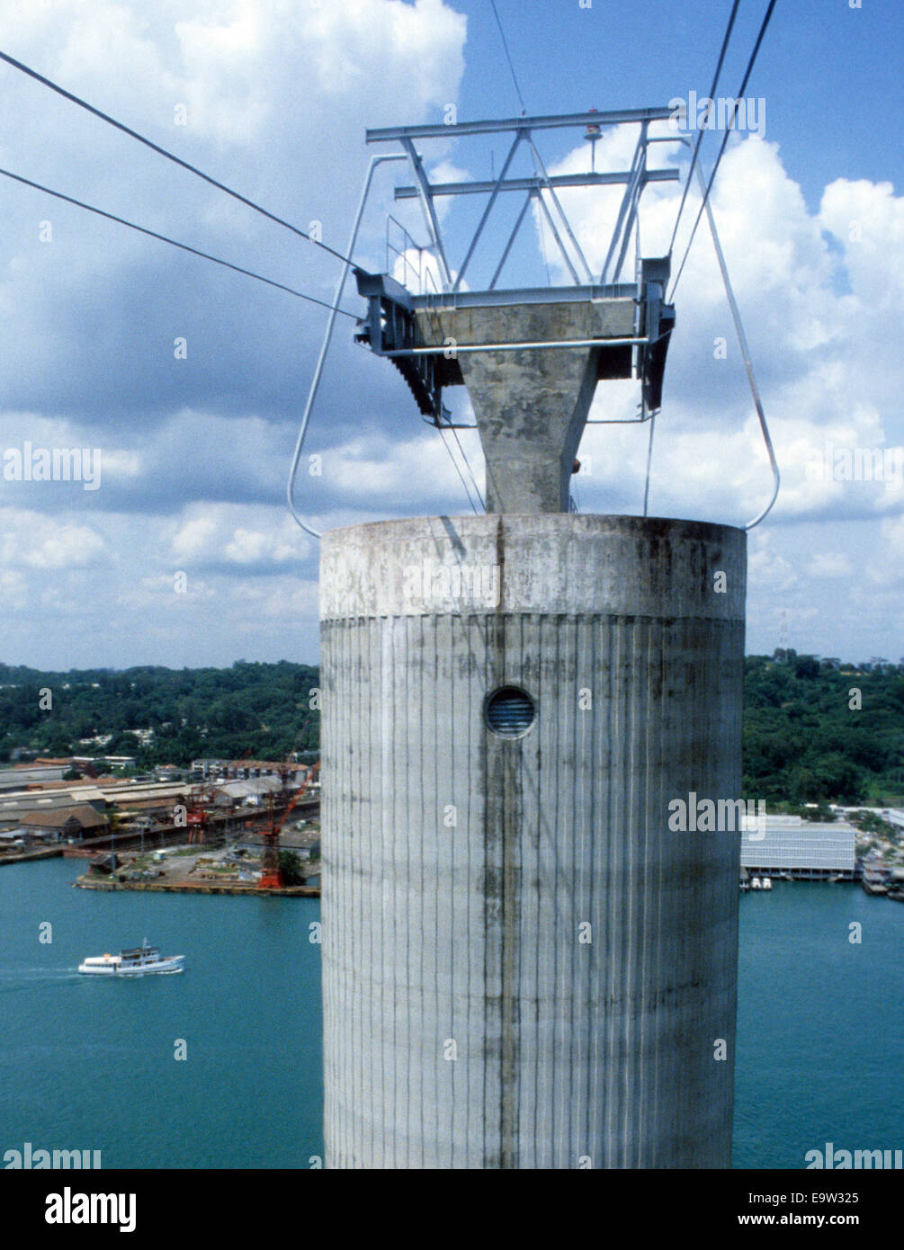 Sentosa Island cable car support tower, Singapore. In the late 1970s ...