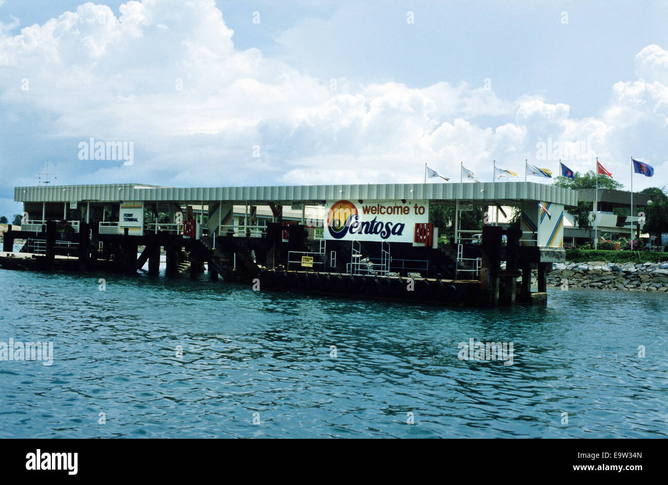 Sentosa Island jetty, Singapore. In the late 1970s The island used to ...