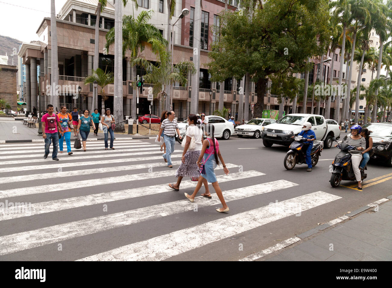 Local mauritian people crossing hi-res stock photography and images - Alamy