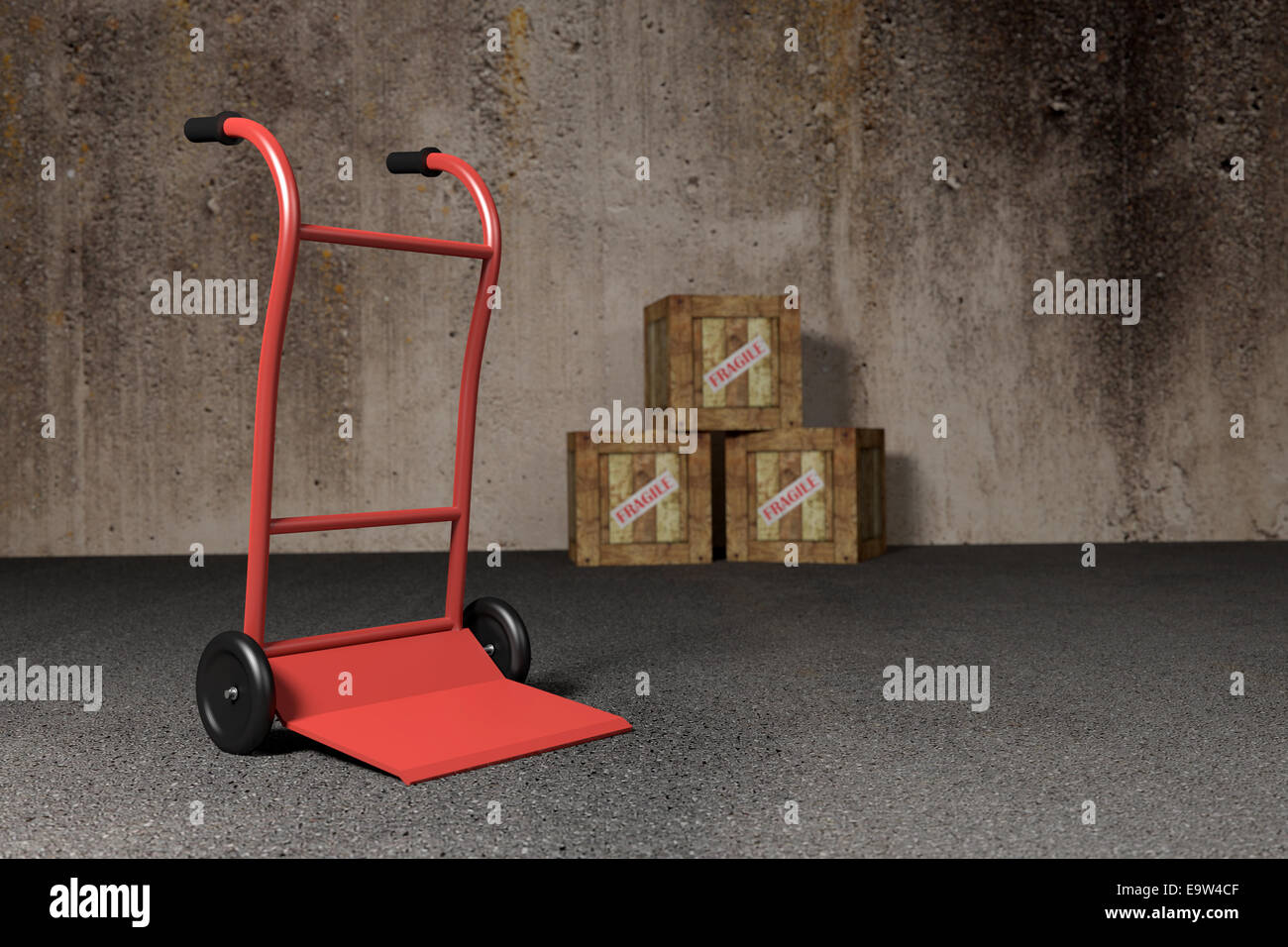 design of a transport cart on a warehouse with some boxes Stock Photo ...