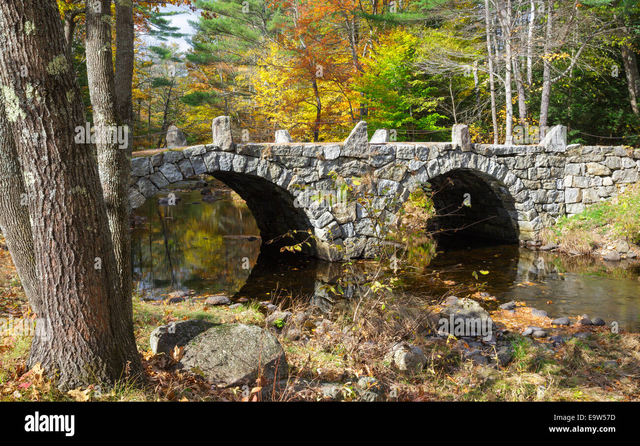 A stone double arch bridge which spans Beard Brook at the meeting of ...