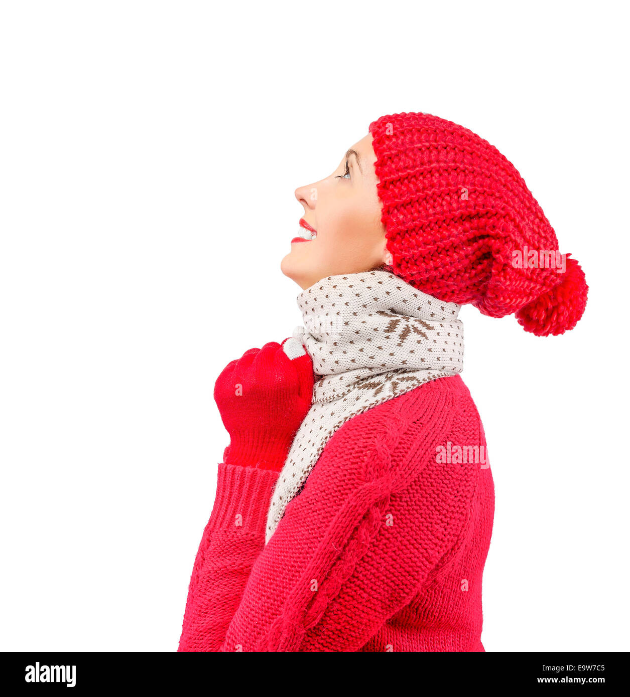 Female person wearing mittens hi-res stock photography and images - Alamy