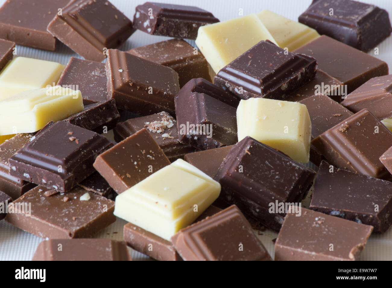 Mix of Chocolate Blocks Stock Photo - Alamy