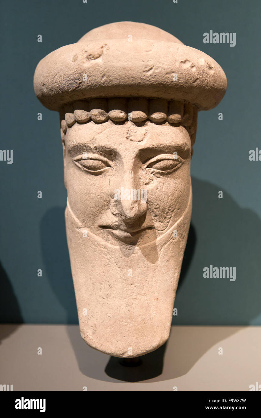 Sculpture of a worshiper wearing a turban, 570-540 BC from Sanctuary of ...