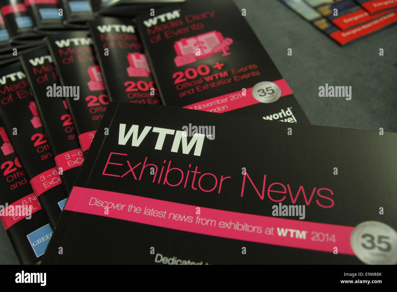 London, UK. 2nd November, 2014. WTM information and guide maps at the ...
