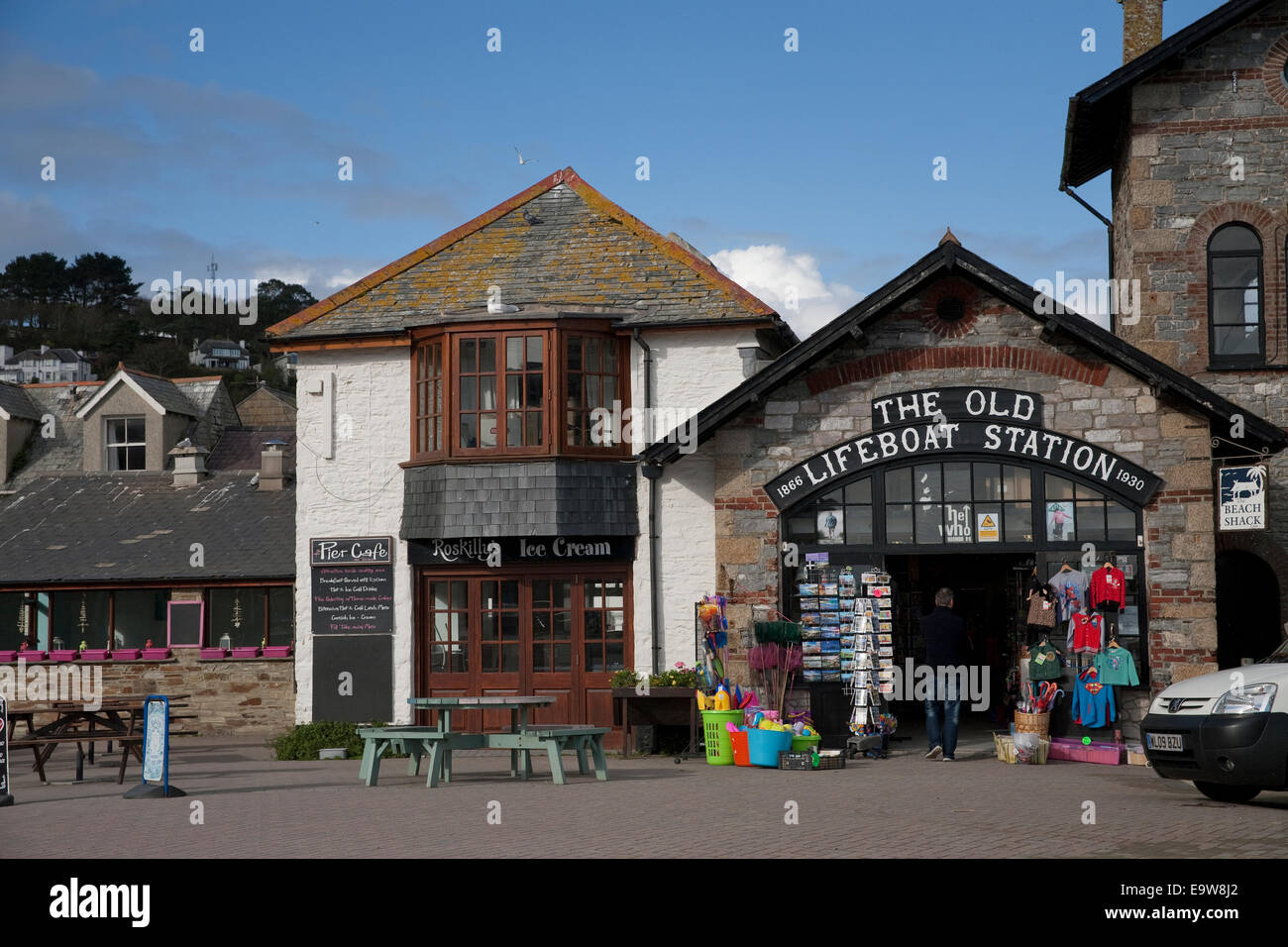 The old lifeboat station is now used as a souvenir shop in Looe ...