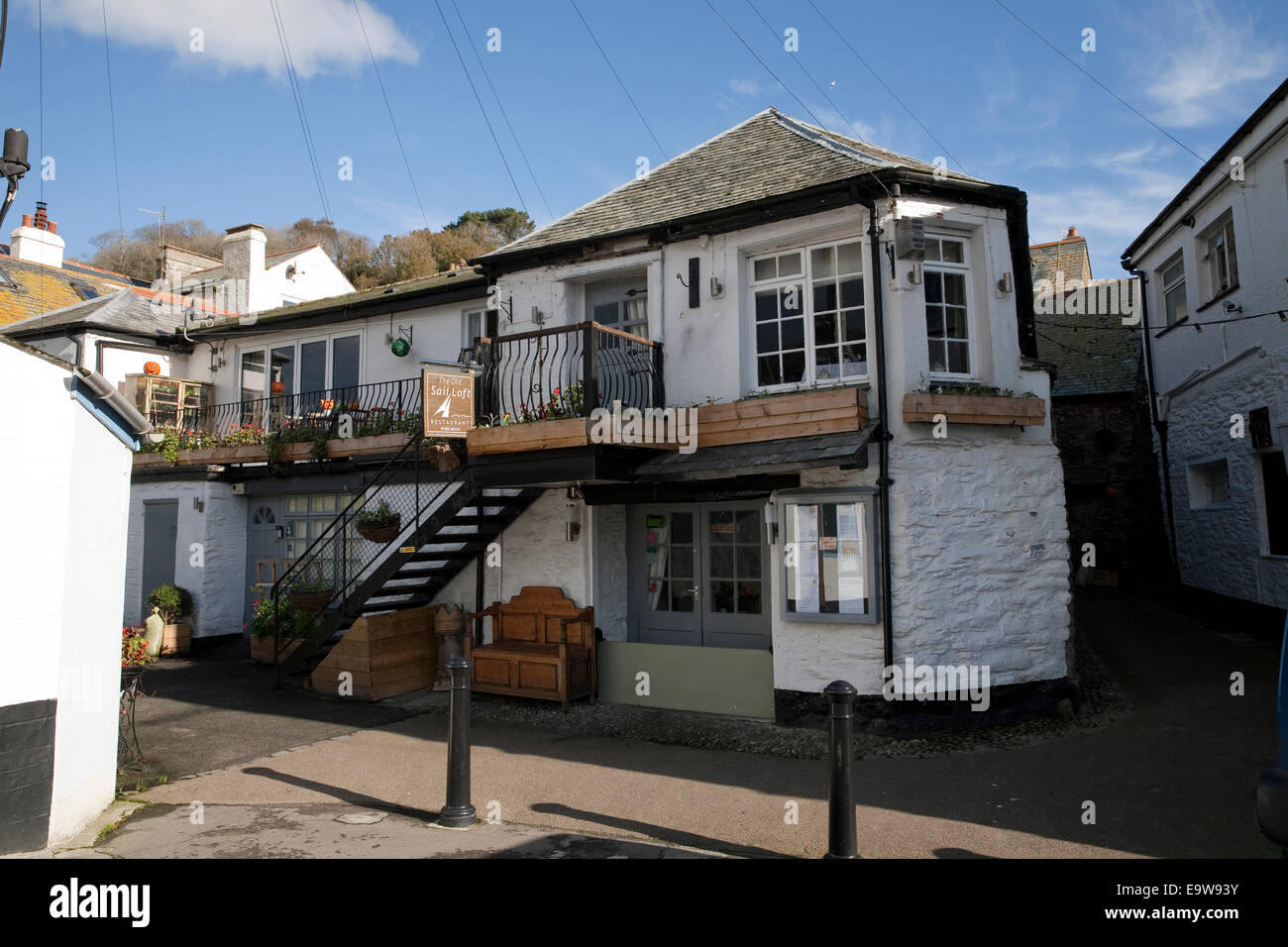 Sail loft restaurant in Looe Cornwall Stock Photo - Alamy