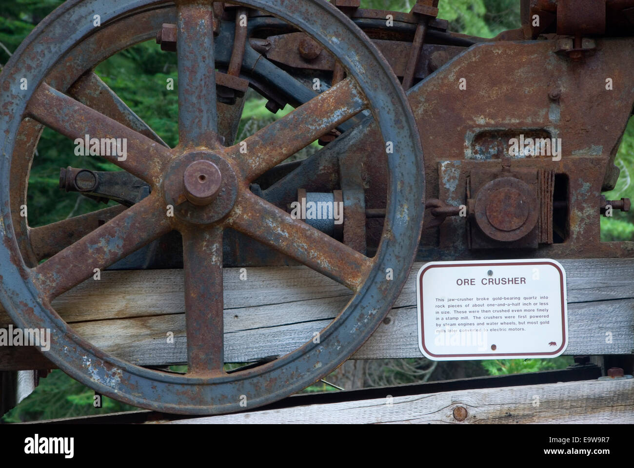 Ore crusher at mining display, Plumas Eureka State Park, California ...