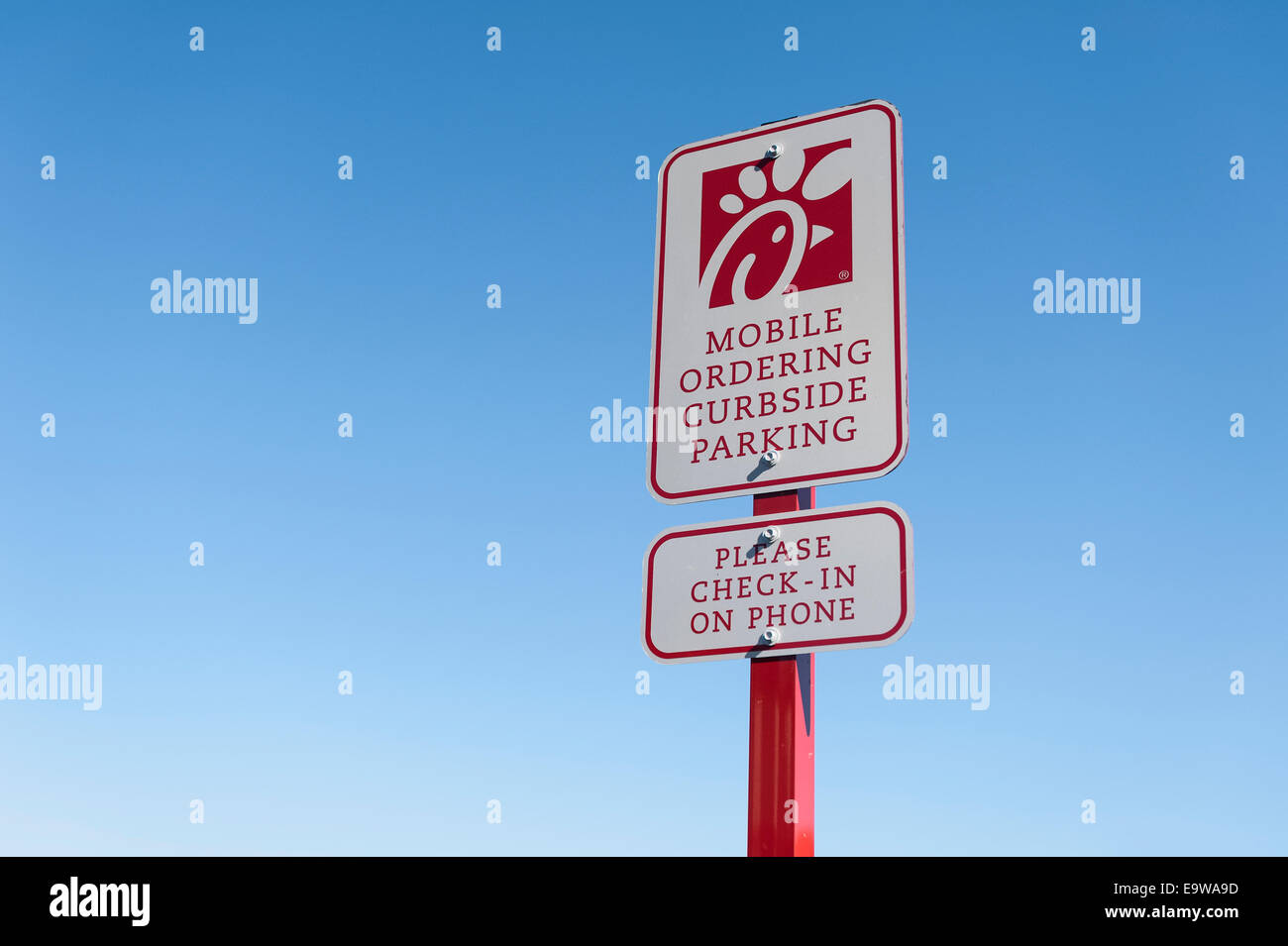 Mobile Ordering Sign Chick-Fil-A at Curbside in Lady Lake, Florida USA ...