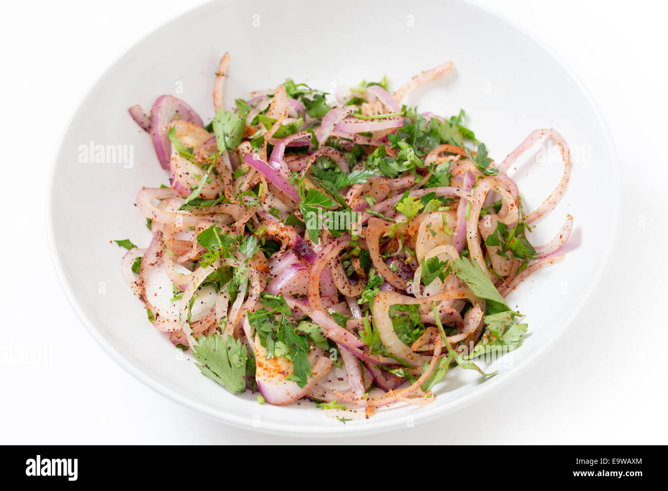 Turkish onion relish, sogan piyazi, made with red onions, parsley ...
