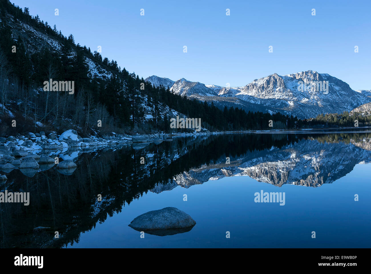 Winter Morning at June Lake Stock Photo - Alamy