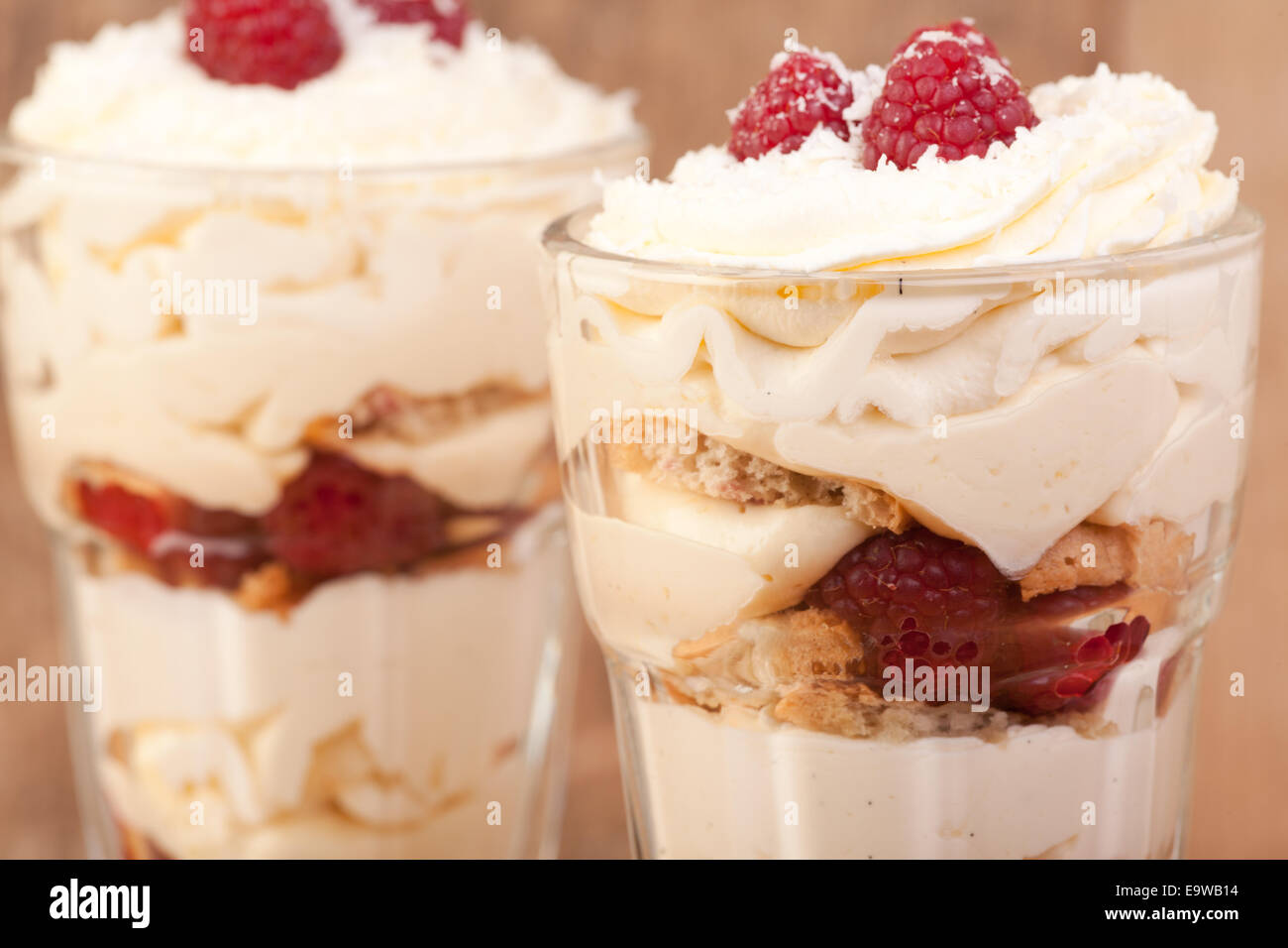 close up raspberry, lemon and coconut desert Stock Photo - Alamy