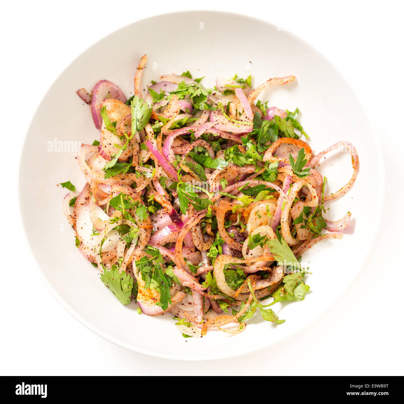 Turkish onion relish, sogan piyazi, made with red onions, parsley ...