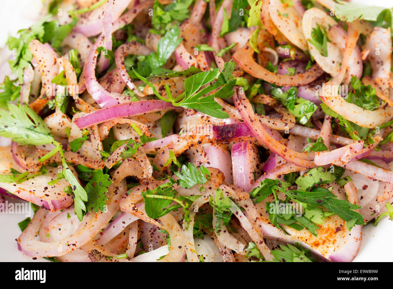 Turkish onion relish, sogan piyazi, made with red onions, parsley ...