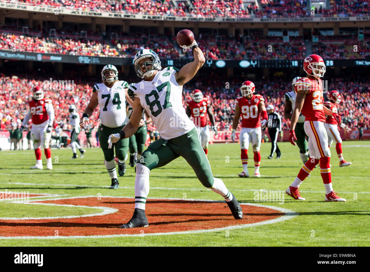 Kansas City, MO, USA. 2nd Nov, 2014. New York Jets wide receiver Eric ...