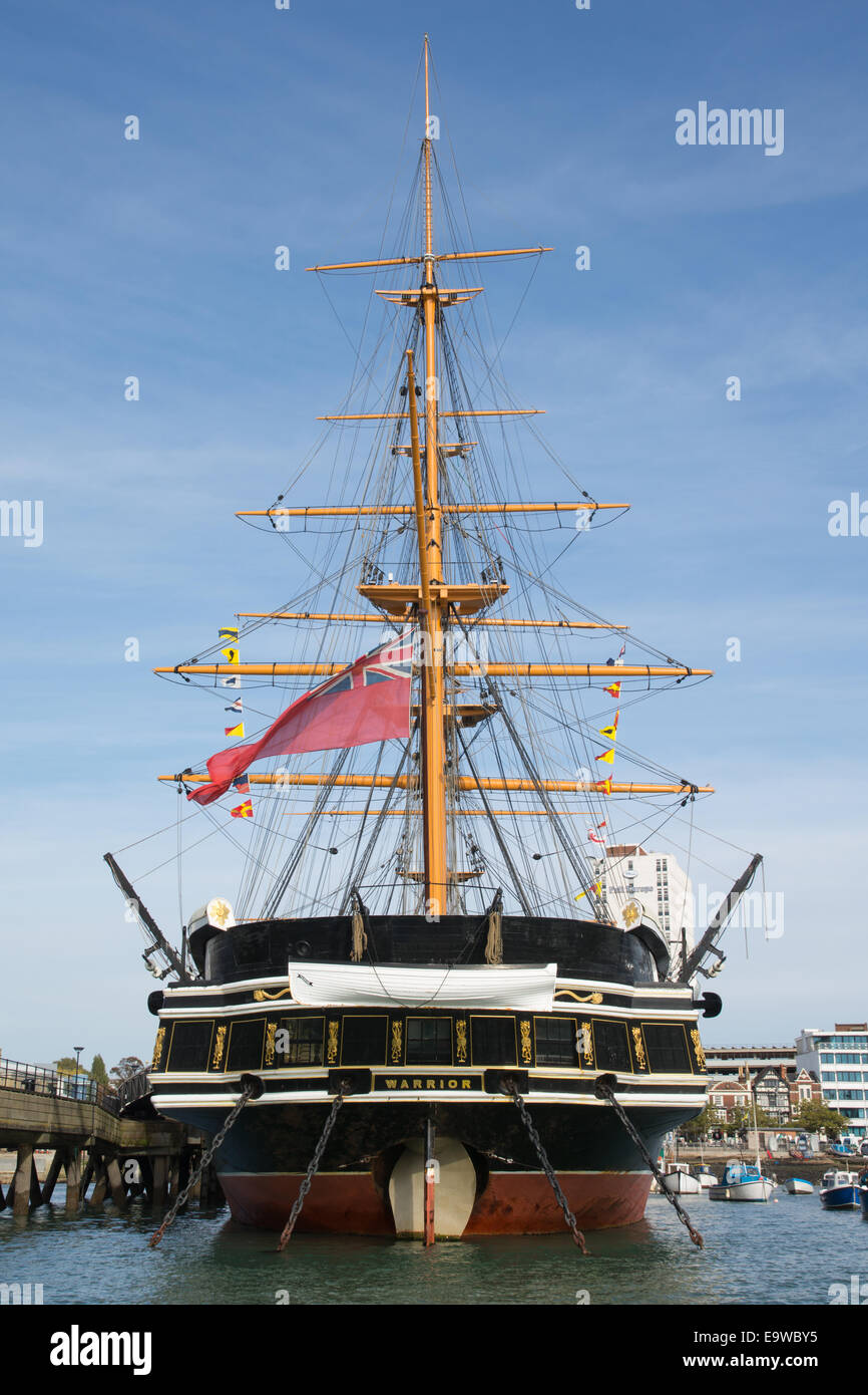The historic warship, HMS Warrior (1860), on display at Portsmouth ...