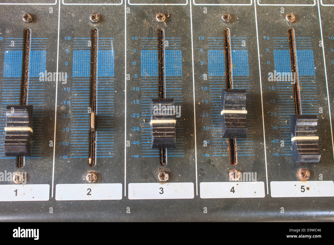 old buttons equipment in audio recording studio Stock Photo - Alamy