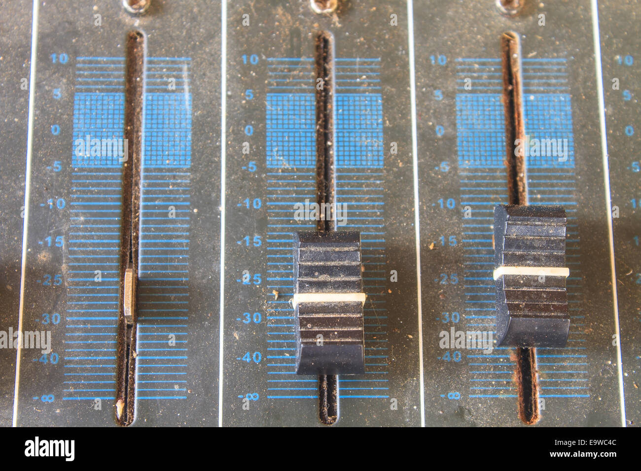 old buttons equipment in audio recording studio Stock Photo - Alamy
