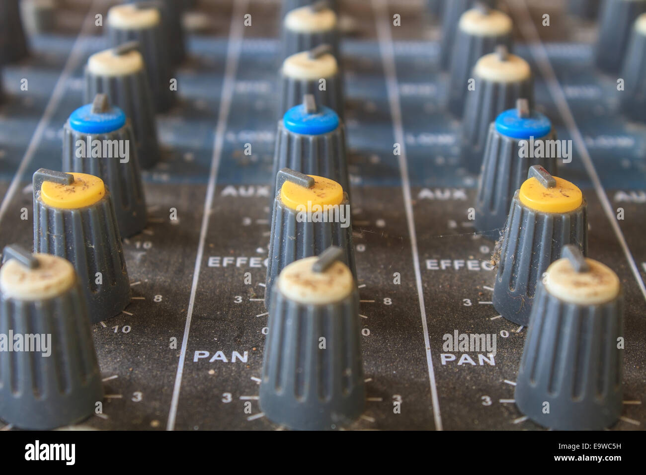 old buttons equipment in audio recording studio Stock Photo - Alamy
