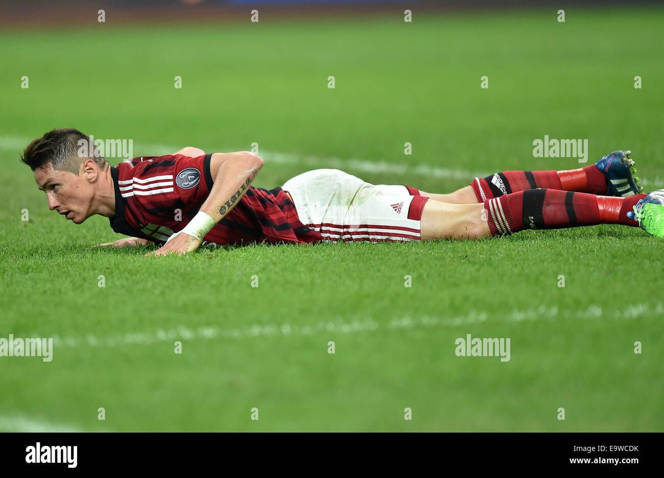 Milan, Italy. 2nd Nov, 2014. Fernando Torres of AC Milan reacts during ...