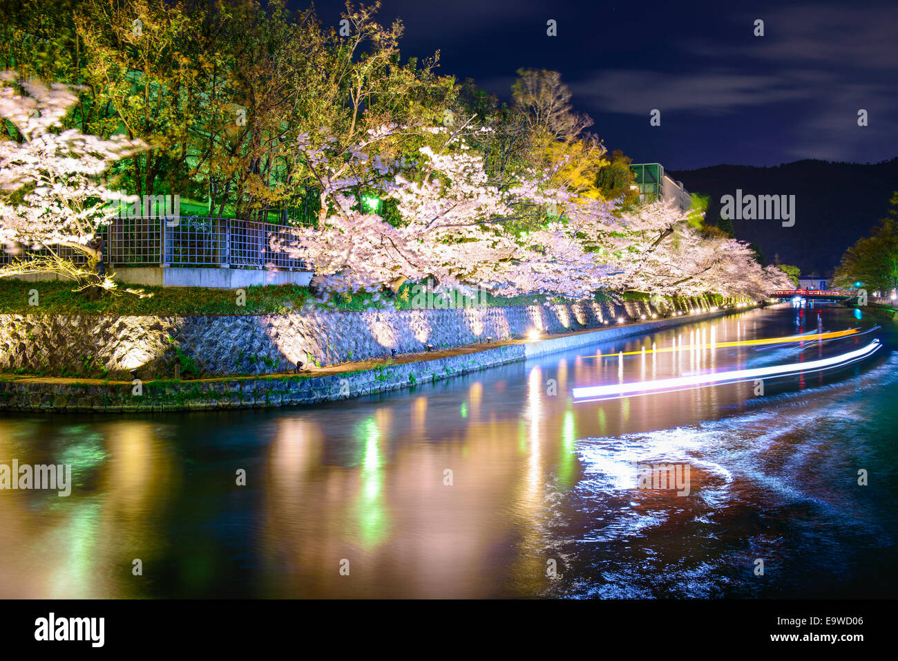 Kyoto, Japan on the Okazaki Canal during the spring cherry blossom ...