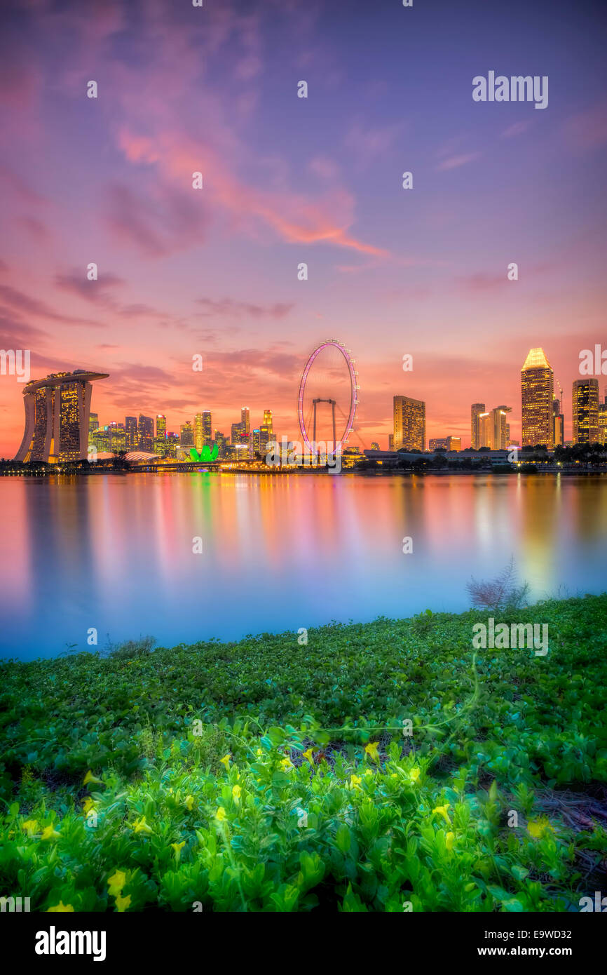 Singapore Skyline at sunset Stock Photo - Alamy