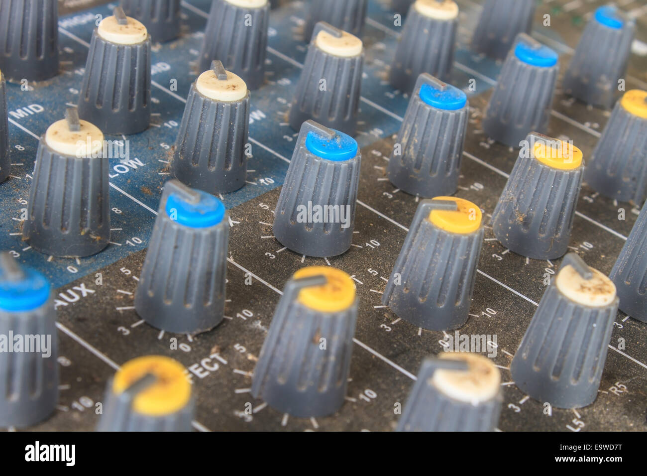 old buttons equipment in audio recording studio Stock Photo - Alamy