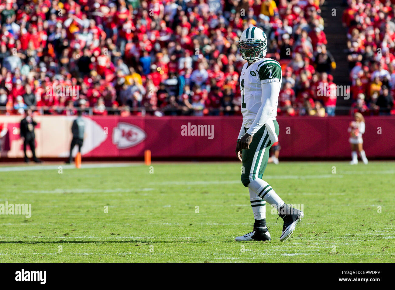 Kansas City, MO, USA. 2nd Nov, 2014. New York Jets quarterback Michael ...