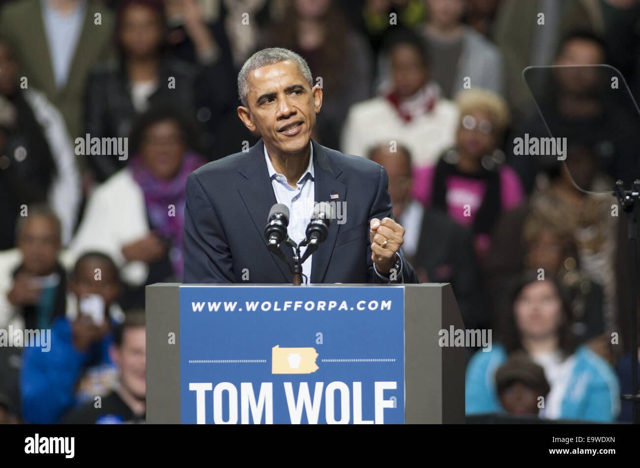 Philadelphia, Pennsylvania, USA. 2nd Nov, 2014. PRESIDENT OBAMA speaks ...