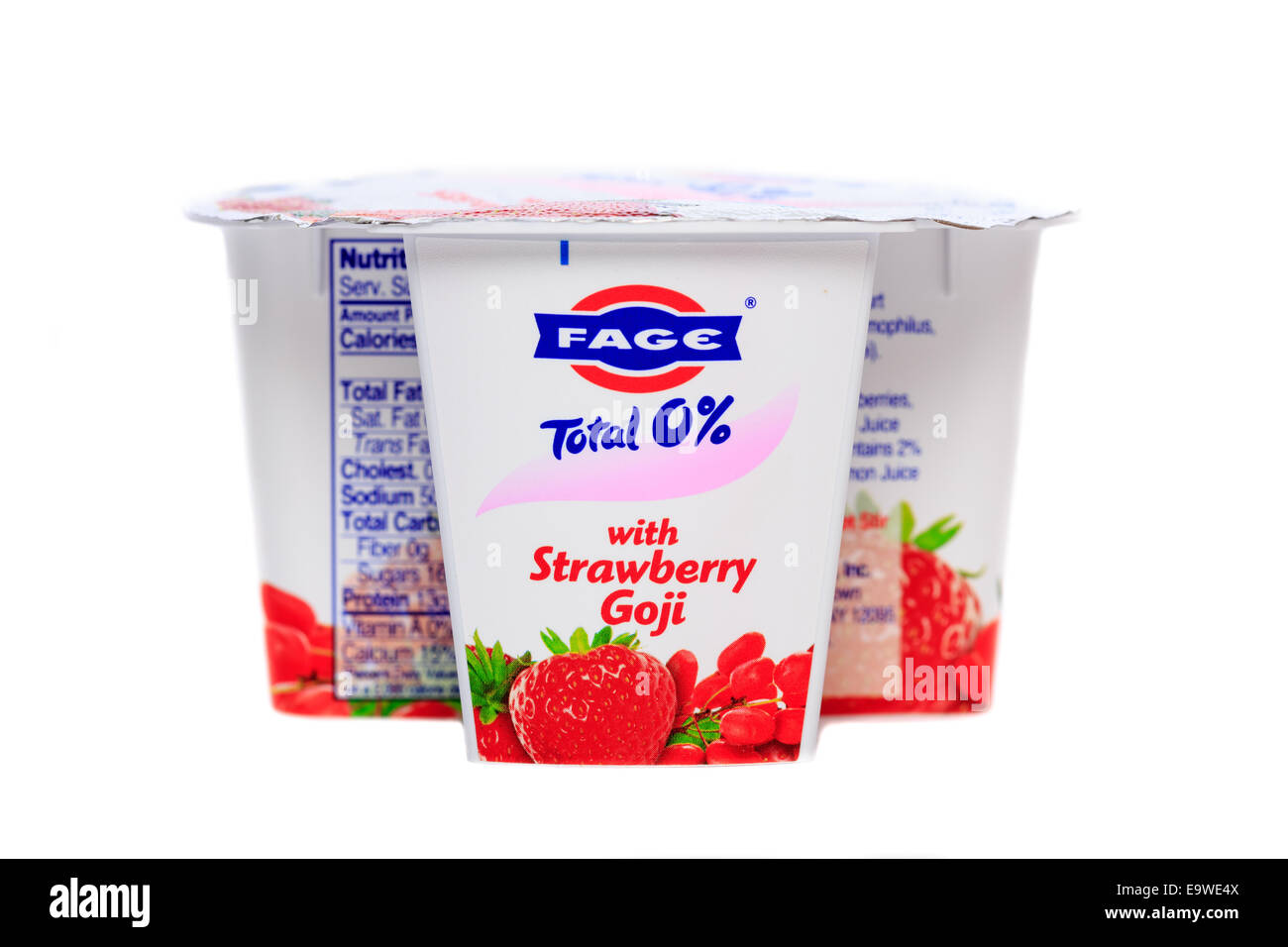 Fage Total 0% nonfat greek strained yogurt cup Strawberry Goji Stock ... Fage Total 0% nonfat greek strained yogurt cup Strawberry Goji Stock ...